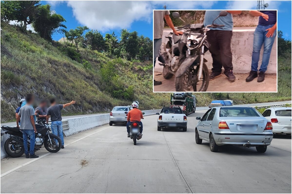 Acidente entre carro e moto deixa ferido na BR-101, em São Miguel dos ...